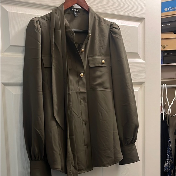 Express | Jackets & Coats | Express Green Blazer With Militaryinspired ...